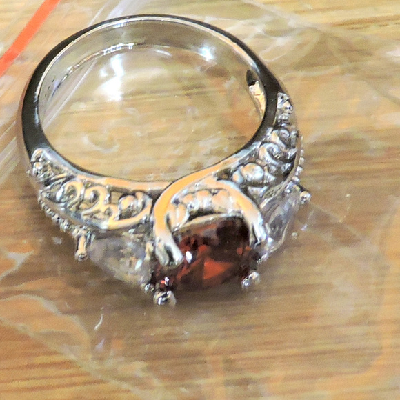 Jewelry | Nwot Ladies Red Rhinestone Ring Sz 7 925 Silver R37 | Poshmark
